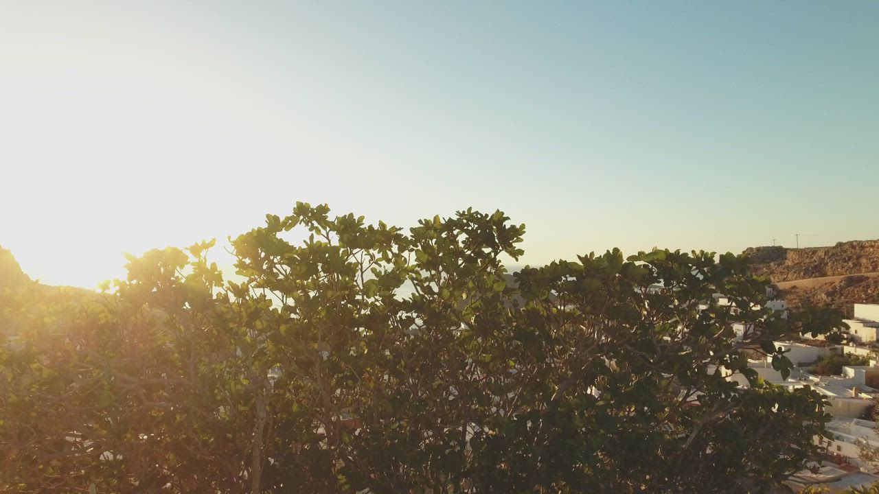 Drone flying over a small village - Free Stock Video