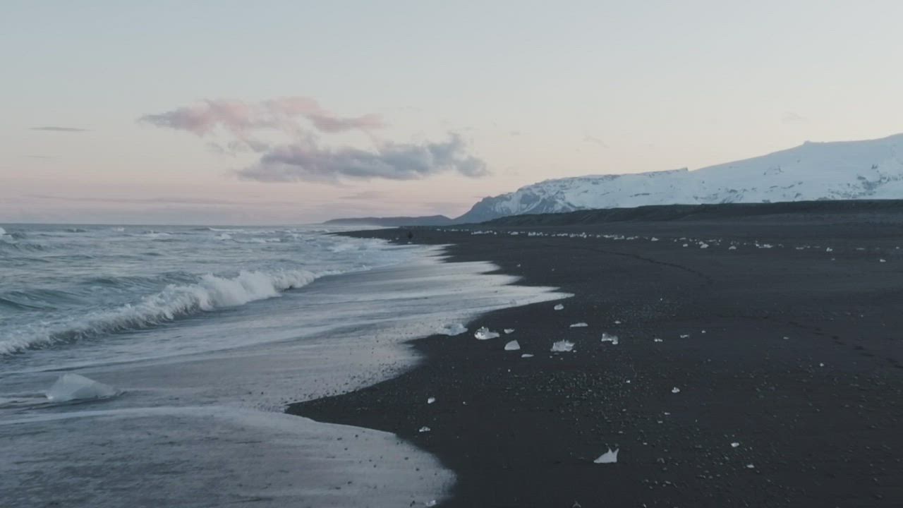 Volcanic sand beach - Free Stock Video