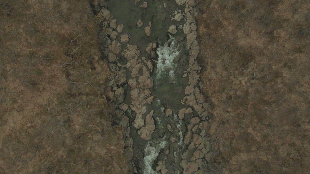 Fast moving stream leading to a waterfall - Free Stock Video