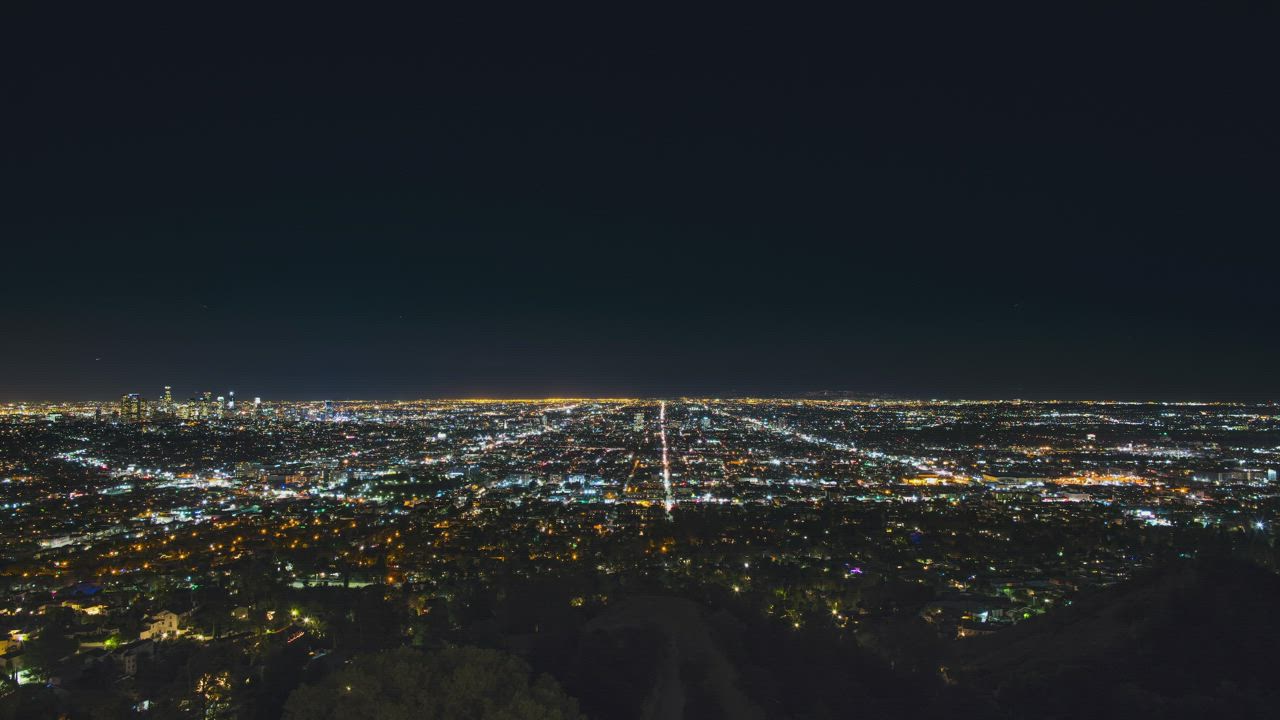 City lights at night, high view - Free Stock Video
