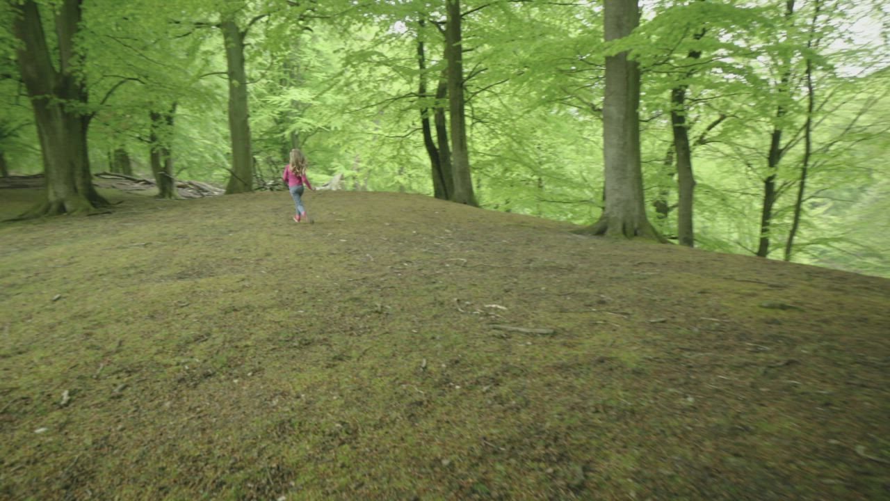 Two kids running from wild deer - Free Stock Video
