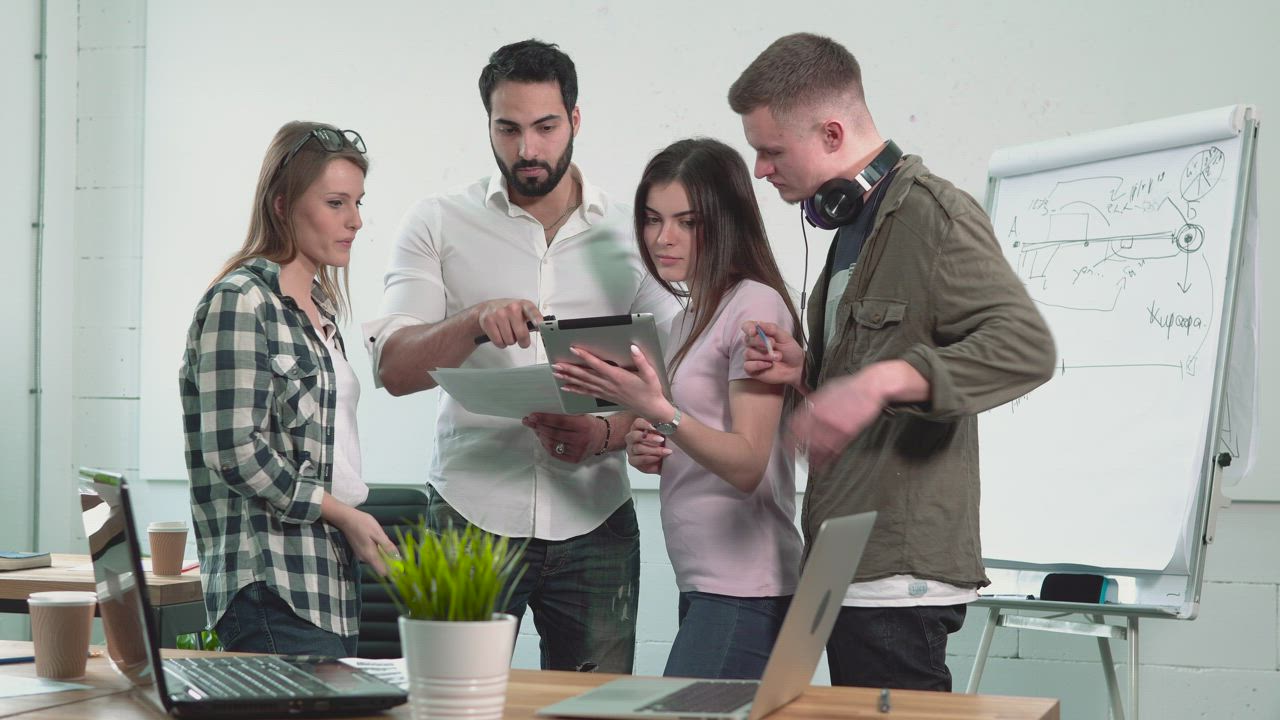 Young team having stressed meeting in office - Free Stock Video