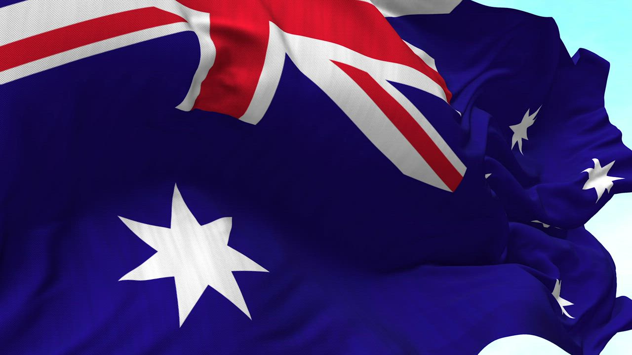 Australian flag waving - Free Stock Video