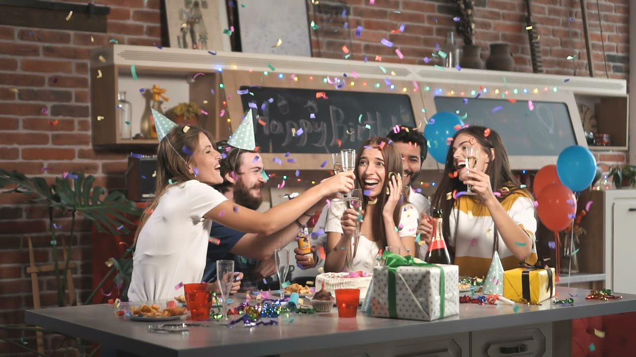 Friends celebrating a birthday - Free Stock Video