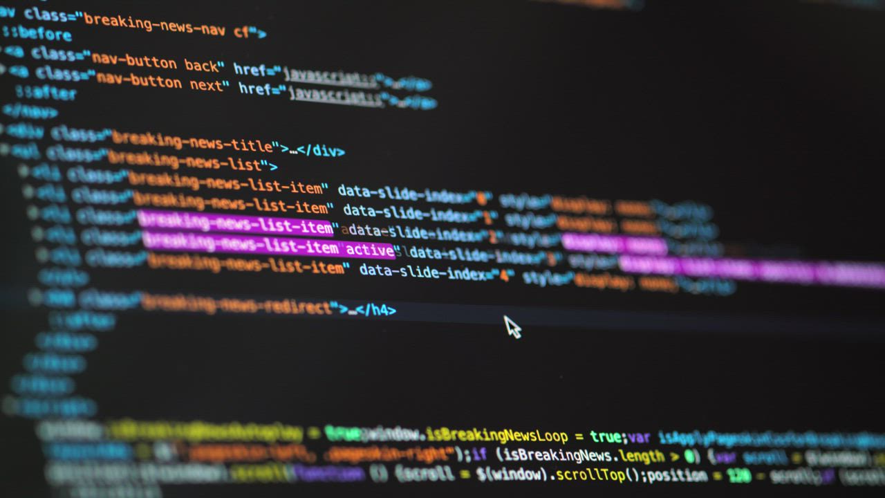 Computer code in the screen - Free Stock Video