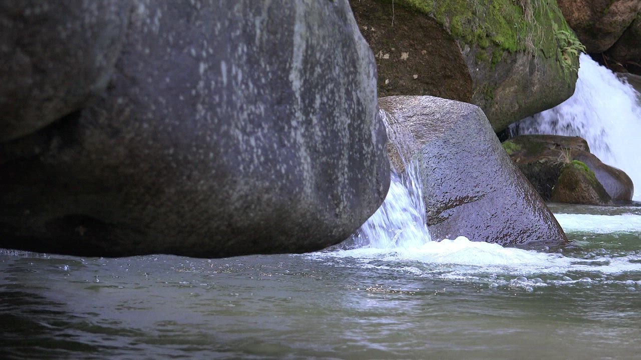 Water stream and rocks - Free Stock Video