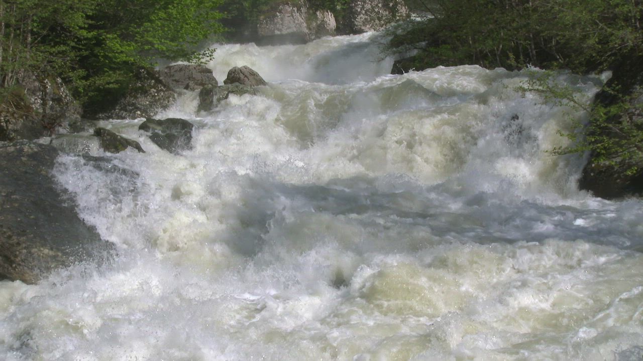 Rapids of the river in slow motion - Free Stock Video