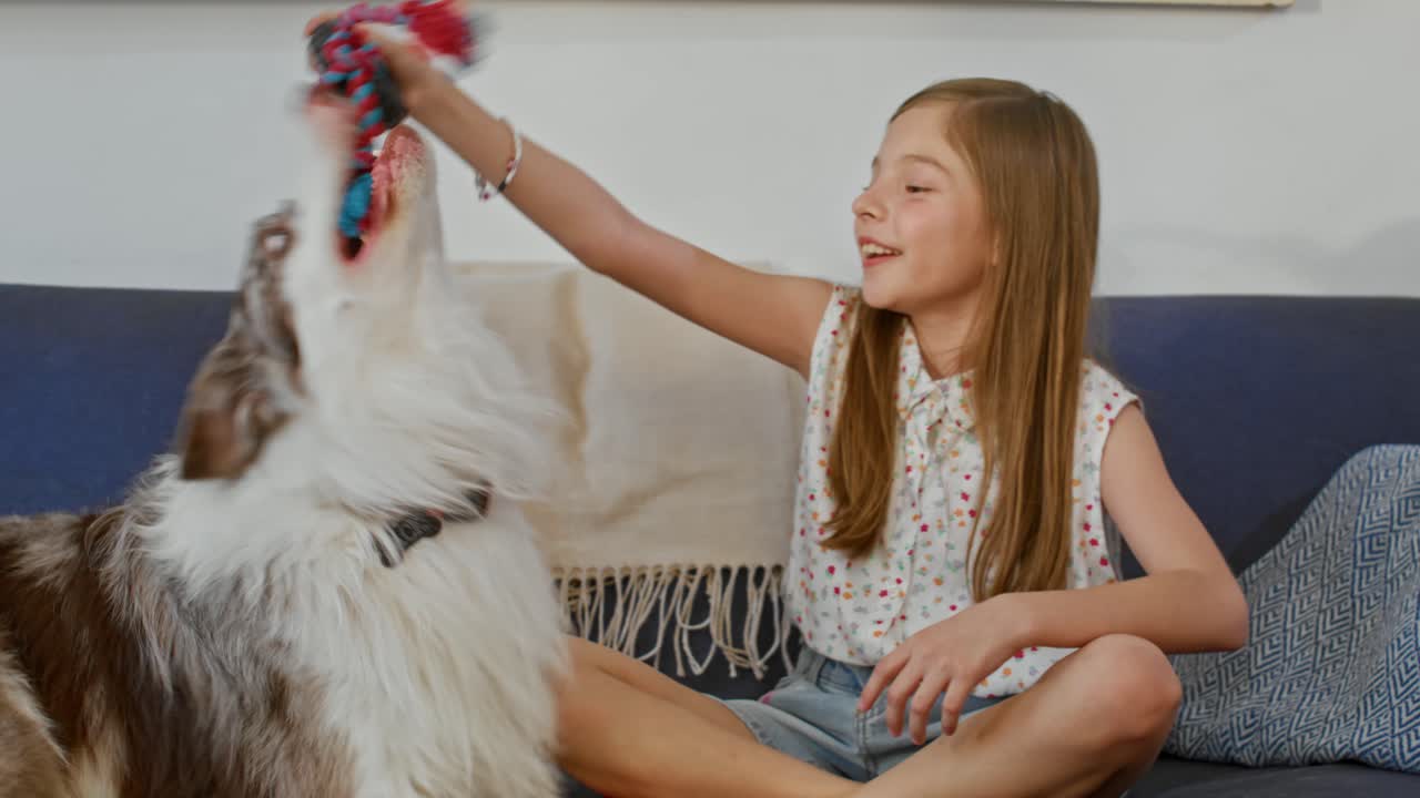 Girl Loving Her Dog - Free Stock Video