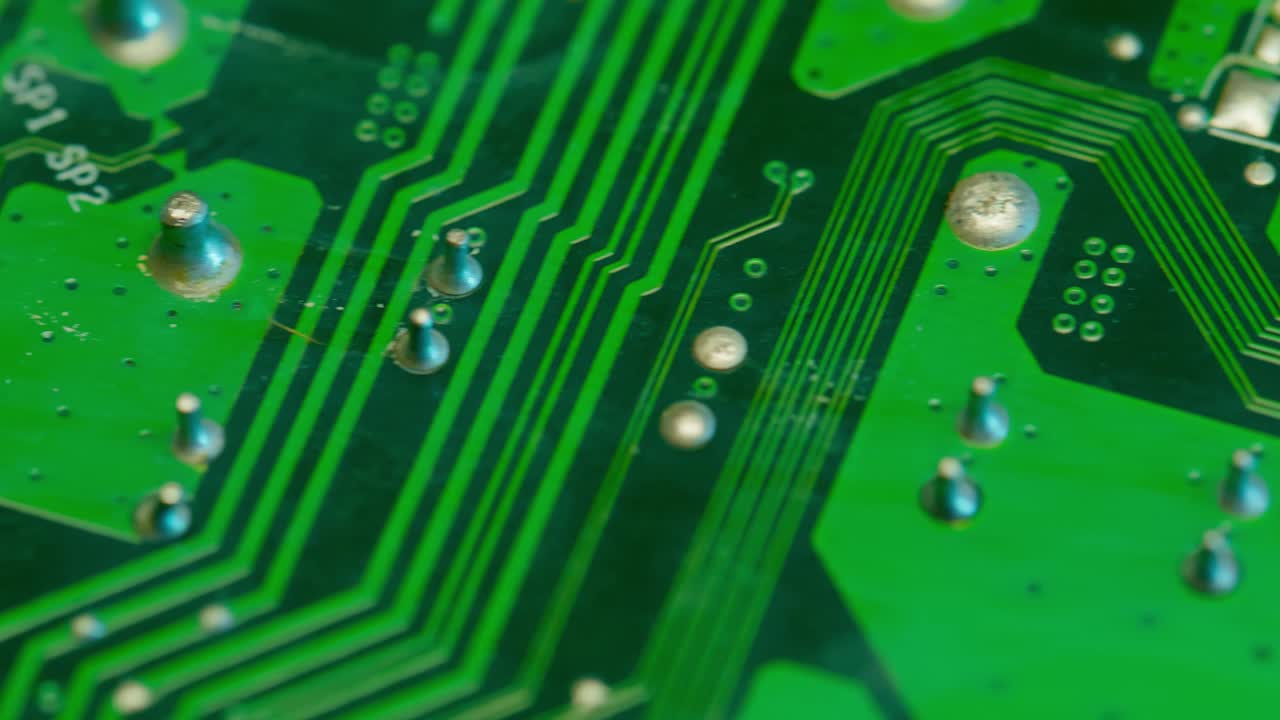 Motherboard with Shiny Components - Free Stock Video